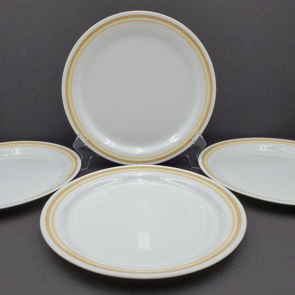 Corelle | Dining | Corelle Almond Dinner Plates Tan Beige Yellow Bands ...